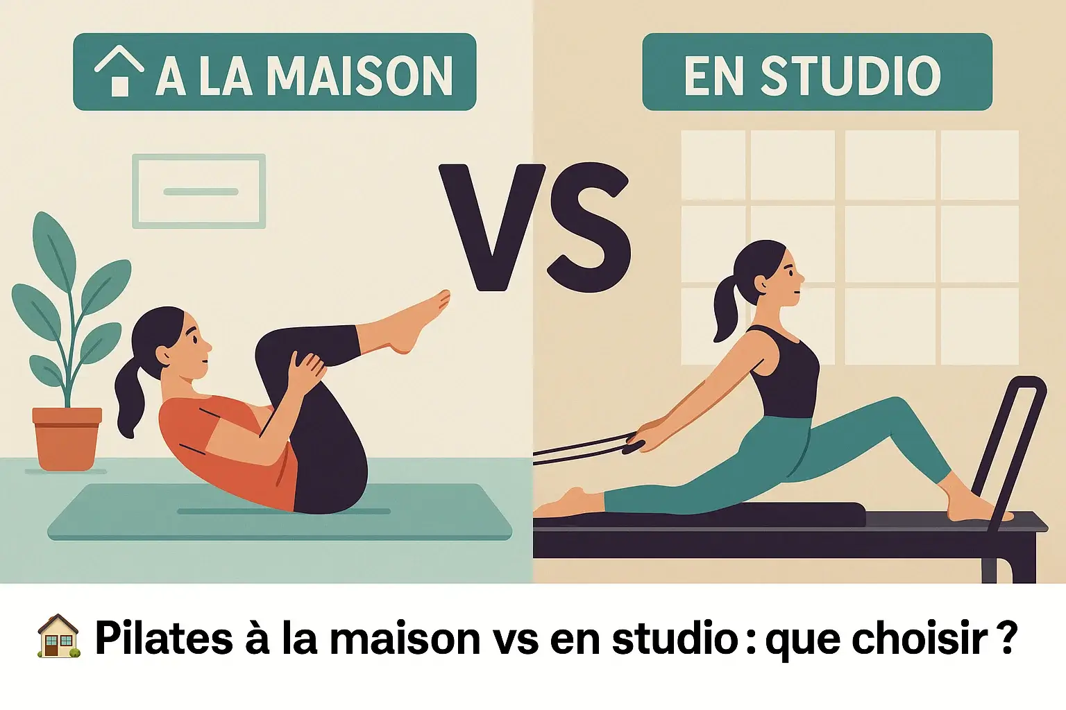 🏠 Pilates à la maison vs en studio : que choisir ? 🏠